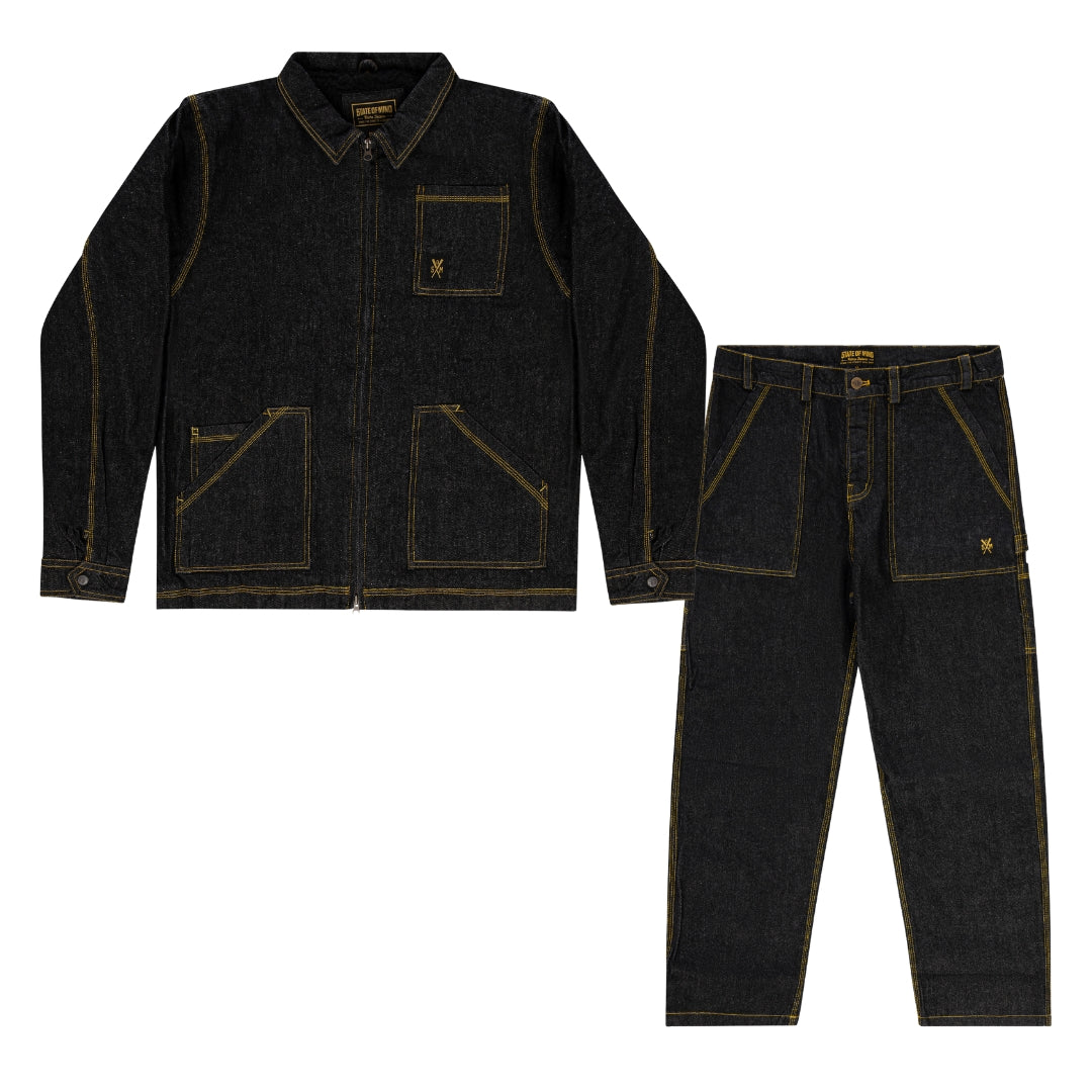 " RETROFUTURE WORKER" Completo Worker Denim Black – 5tate of Mind